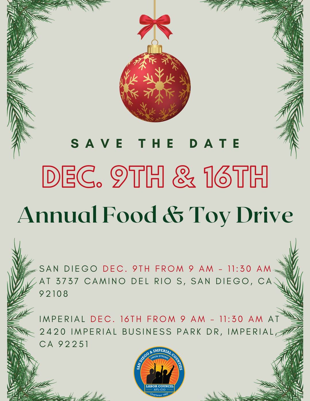 Holiday Toy Drive – UFCW Local 135