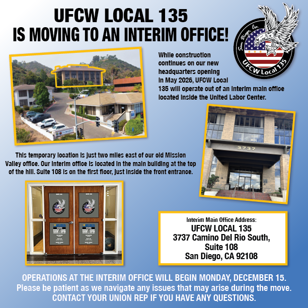 UFCW Moving to Interim Office – UFCW Local 135